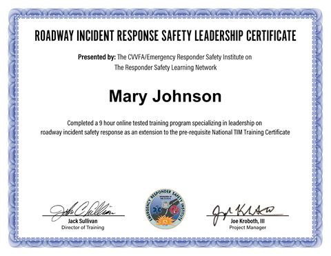 Certificate in Roadway Incident Response Safety Leadership | Emergency ...